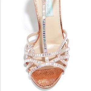 Betsey Johnson | Shoes | Blue By Betsey Johnson Rose Gold Rhinestone ...
